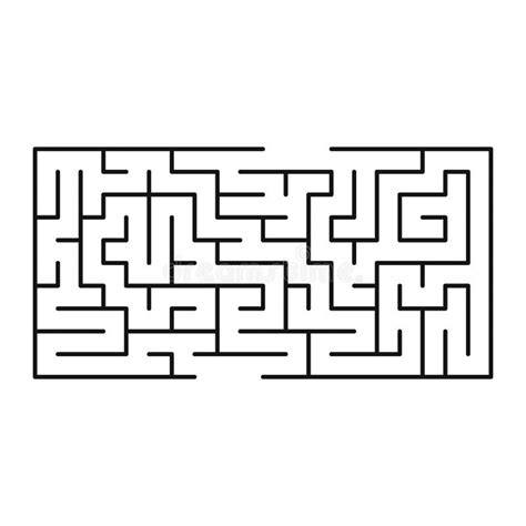 Maze Shape Design Element There Is One Entrance And Exit And One
