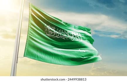 Saudi Flag Vibrant Green White Black Ai Generated Image 2465908169