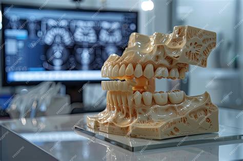 3d Printed Dental Model With Jaw Anatomy Displayed In Modern Dental