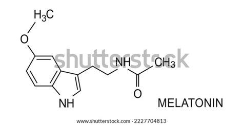 Melatonin Molecule Structure Vector Chemical Melatonin Stock Vector Royalty Free 2227704813