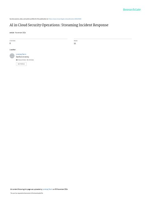 Ai In Cloud Security Operations1 Pdf Security Computer Security