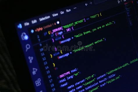 Computer Code Programming Language Coding Close High Resolution Photo On Computer Laptop Screen