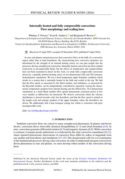 Pdf Internally Heated And Fully Compressible Convection Flow