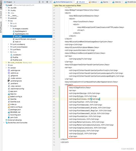 React Native 0711版本中使用react Native Elements报错： Unrecognized Font
