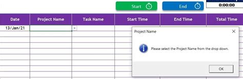 Time Tracking Sheet In Excel And Vba Thedatalabs