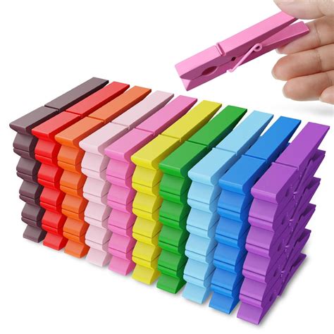 Clothes Pins Colored Clothespins Wooden Cheer Pins 50 Pack 29 Inch
