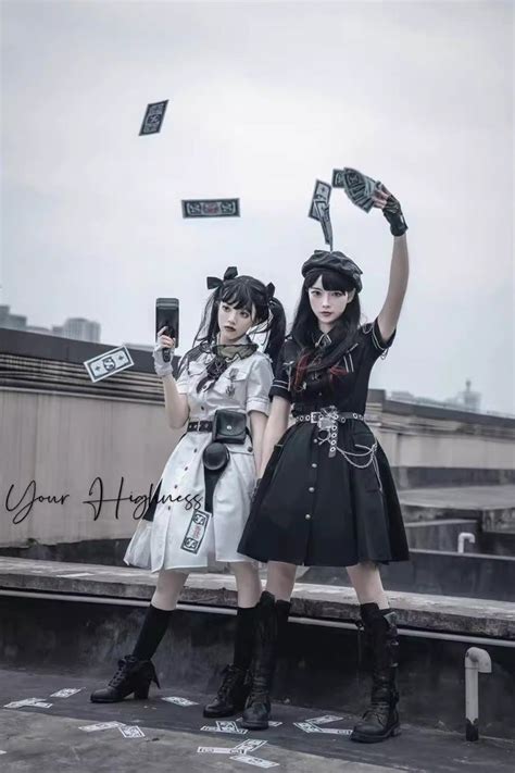 Evil Python 20 Short Sleeves Gothic Military Handsome Lolita Dress 3