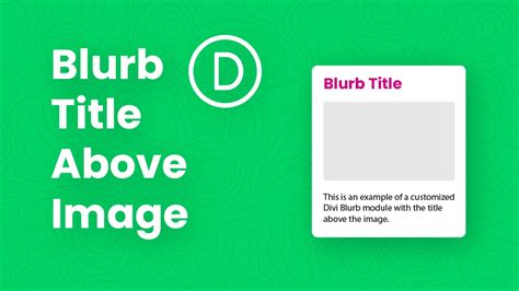 How To Move The Divi Blurb Module Title Above The Image Tutorial By Pee Aye Creative