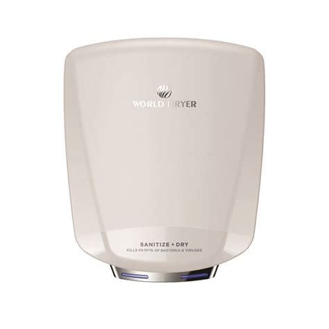 World Dryer S 774a Sanitize And Dry Hand Dryer Two Tone White Finish
