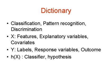 Classification Classification Classification Classification Features