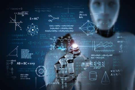 Premium Photo Machine Learning Concept With Robot Learning Math Formula