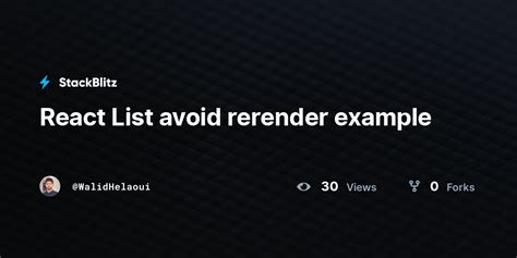 React List Avoid Rerender Example Stackblitz