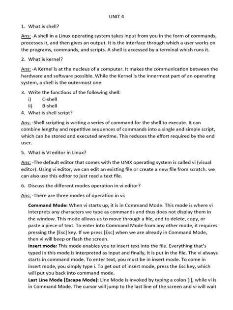Unit 4 Pdf Shell Computing Operating System