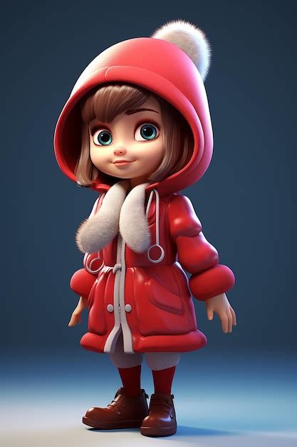 3d Cartoon Masha Character In Cute Design Premium Ai Generated Image