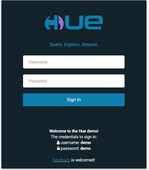 demo hue big data and sql