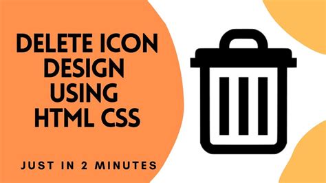 Delete Icon Design Using Html Css Only Just In 2 Minutes Delete Icon Html Css Webdesign