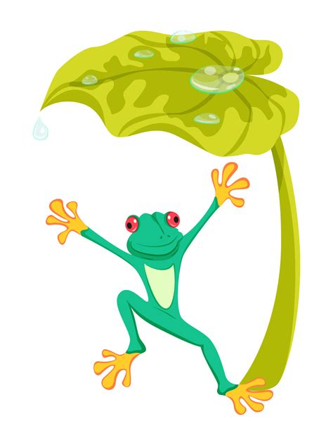 Frog Under Leaf 11887984 Vector Art At Vecteezy