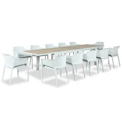Eclipse Extension Dining Table White And Acacia