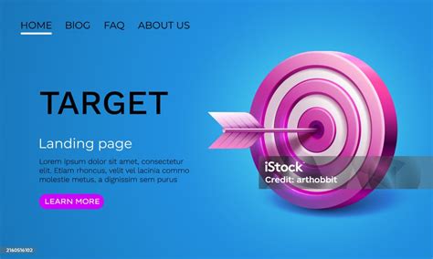 타겟 랜딩 페이지 배너 비즈니스 3d 아이콘 벡터 일러스트 레이 션 3차원 형태에 대한 스톡 벡터 아트 및 기타 이미지 3차원 형태 가리기 개념 Istock