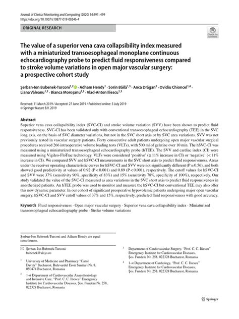 The Value Of A Superior Vena Cava Collapsibility Index Pdf