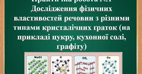8 клас Практична робота Дослідження фізичних властивостей речовин з різними типами кристалічних