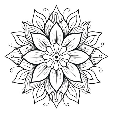 Premium Photo Circular Coloring Page With Flower Designs