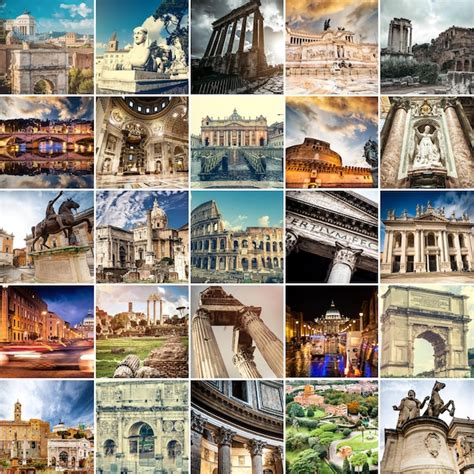 Premium Photo Collage Of Sights Of Rome Italy