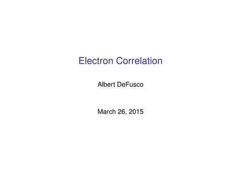Introduction To Electron Correlation Pdf