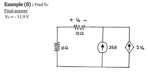 Solved Example 8 Find Vo Final Answer V0 11 9 V Chegg Com