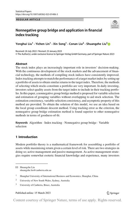 nonnegative group bridge and application in financial index tracking