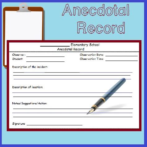 7 Best Anecdotal Record Keeping Images On Pinterest Classroom Ideas