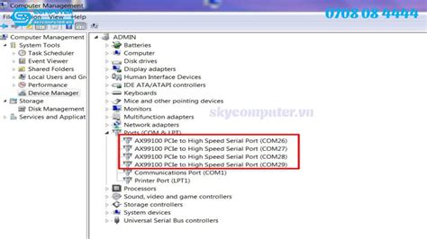 Card chuyển đổi PCI-E to 4 RS232 Chipset AX99100