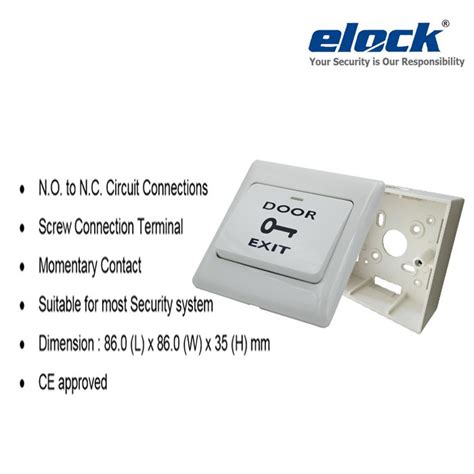 Jual Elock Exit Push Button With Outbow For Access Control Door