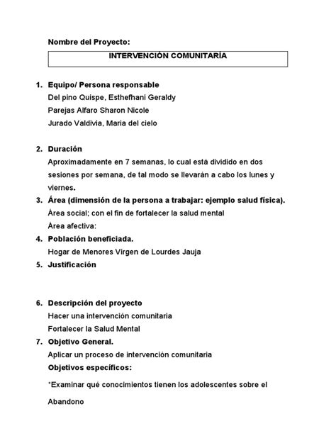 Estructura De Un Proyecto Simple Pdf