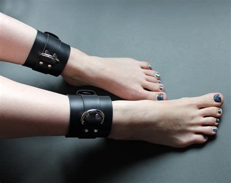 Leather Leg Cuffs Bdsm Bondage Premium Restraints Bondage Etsy