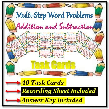 Add And Subtract Multi Step Word Problems By NIHAR HIRANI TPT