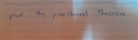 solved proof the plancherel theorem