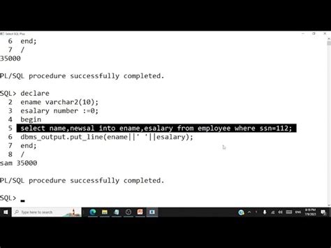 Free Video Pl Sql Select Into Statement And Procedures With Parameter Types Session 3 From