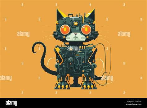 Cat Robot Vector Illustration Stock Vector Image And Art Alamy