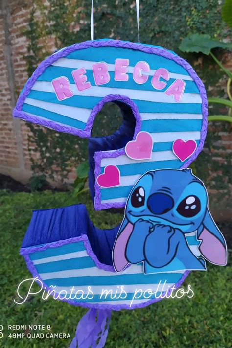 Piñata Stitch Número 3 Hacer Invitaciones De Cumpleaños Piñata