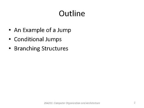 assembly language part v branching structures department of