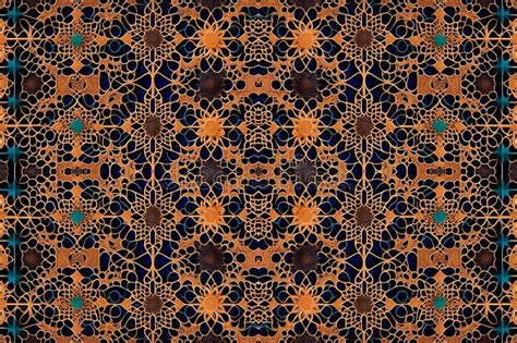 Rapport Seamless Of Wallpaper With Abstract Flowers And Shapes In Dark Background Generative Ai