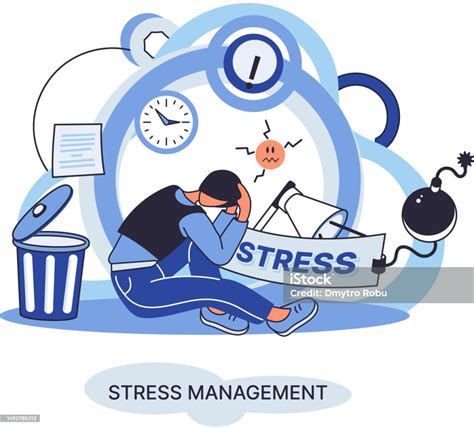 스트레스 관리 추상적 은유 압력 조절 우울증 정서적 긴장 정신 건강 감정에 대한 스톡 벡터 아트 및 기타 이미지 감정 개념 걱정하는 Istock