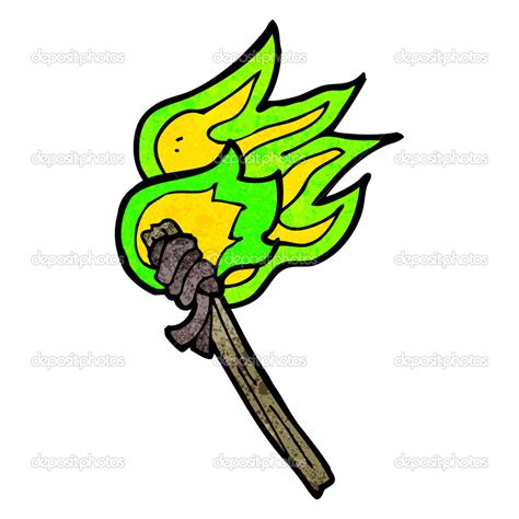 Antorcha Ardiente De Dibujos Animados Vector De Stock Por ©lineartestpilot 47557475
