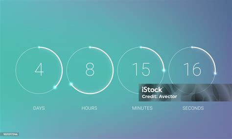 Ui 카운트 다운 시계 카운터 타이머입니다 디지털 벡터 계산 원 시간 원형 다이어그램으로 원형 널 하루 시간 분 및 초 웹 페이지 곧 이벤트 템플릿 디자인에 대 한 점수