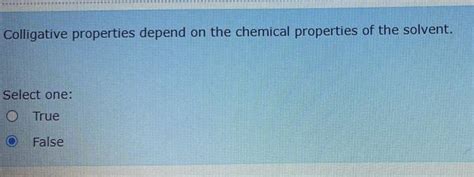 Solved Colligative Properties Depend On The Chemical Chegg Com