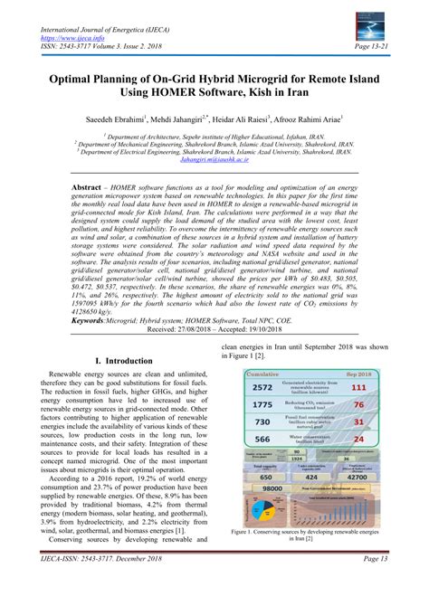 Pdf Optimal Planning Of On Grid Hybrid Microgrid For Remote Island