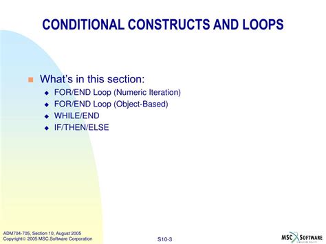 Ppt Advanced Looping And Conditional Constructs In Adamsview