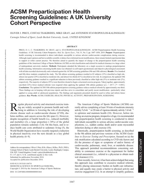 Acsm Preparticipation Health Screening Guidelines 25 Pdf