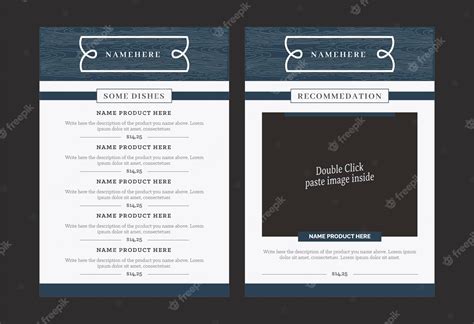 Premium Vector Classy Food Menu 5 Tabletent
